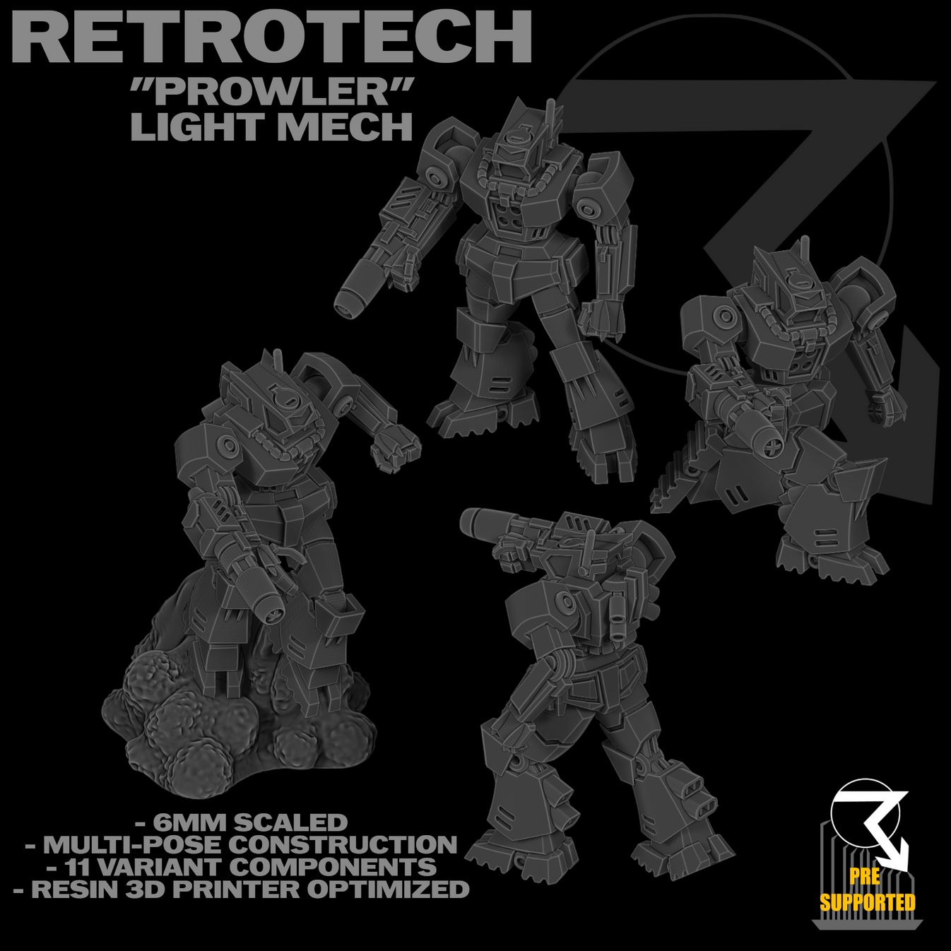 RETROTECH: "Prowler" Light Mech – Thunderhead Studio